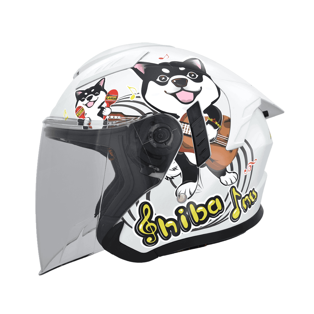 M2R VO-1 安全帽 VO1 #3 柴犬 珍珠白 加長鏡片 內藏墨鏡 眼鏡溝槽 耳機槽 金屬排齒扣 半罩 | 蝦皮購物