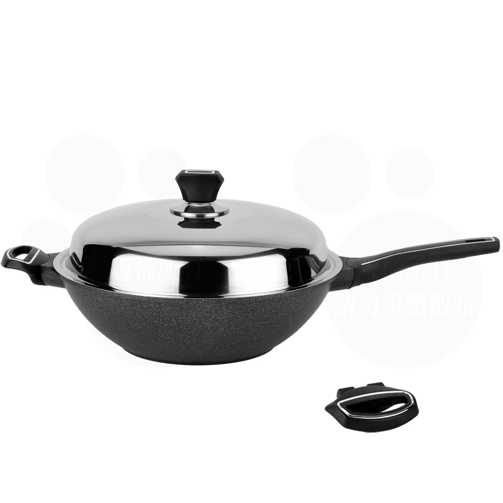 【潔豹】36CM 家悅鑄造抗沾炒鍋 附蓋【導磁不銹鋼底 IH電磁爐可用 煎鍋 不沾鍋】 | 蝦皮購物