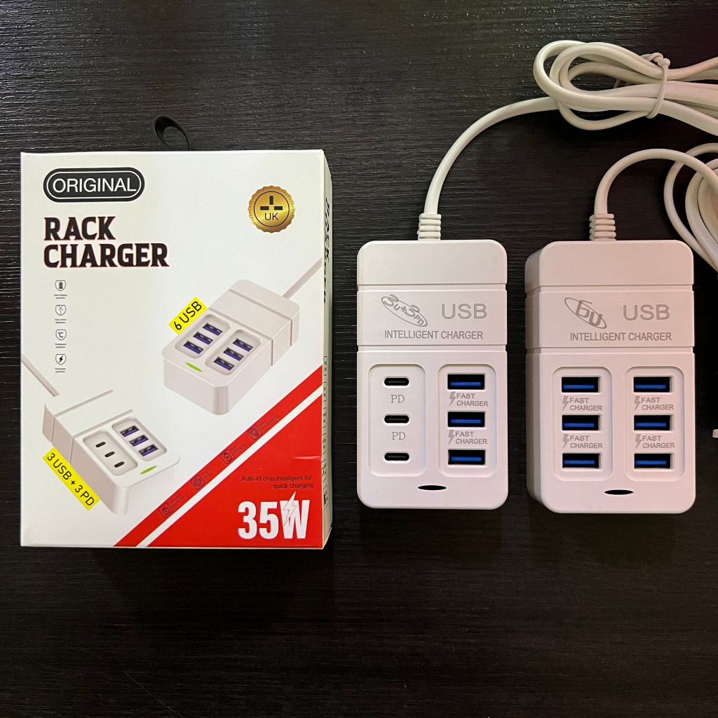 新款USB排插充電器6usb多口pd手機充頭延長線快充插座安卓通用35w | 蝦皮購物