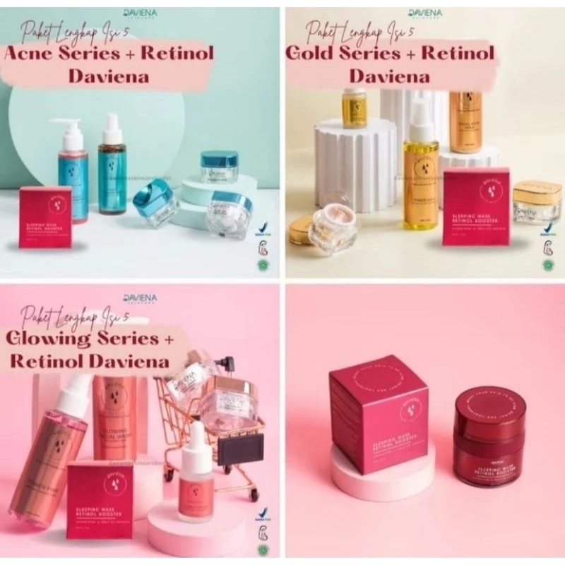 DAVIENA PAKET WAJAH+ RETINOL ,SERUM, MOISTURIZER | 蝦皮購物