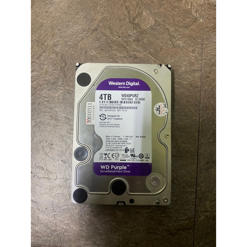 WD WD40PURZ 紫標 4TB 3.5吋監控系統硬碟 | 蝦皮購物