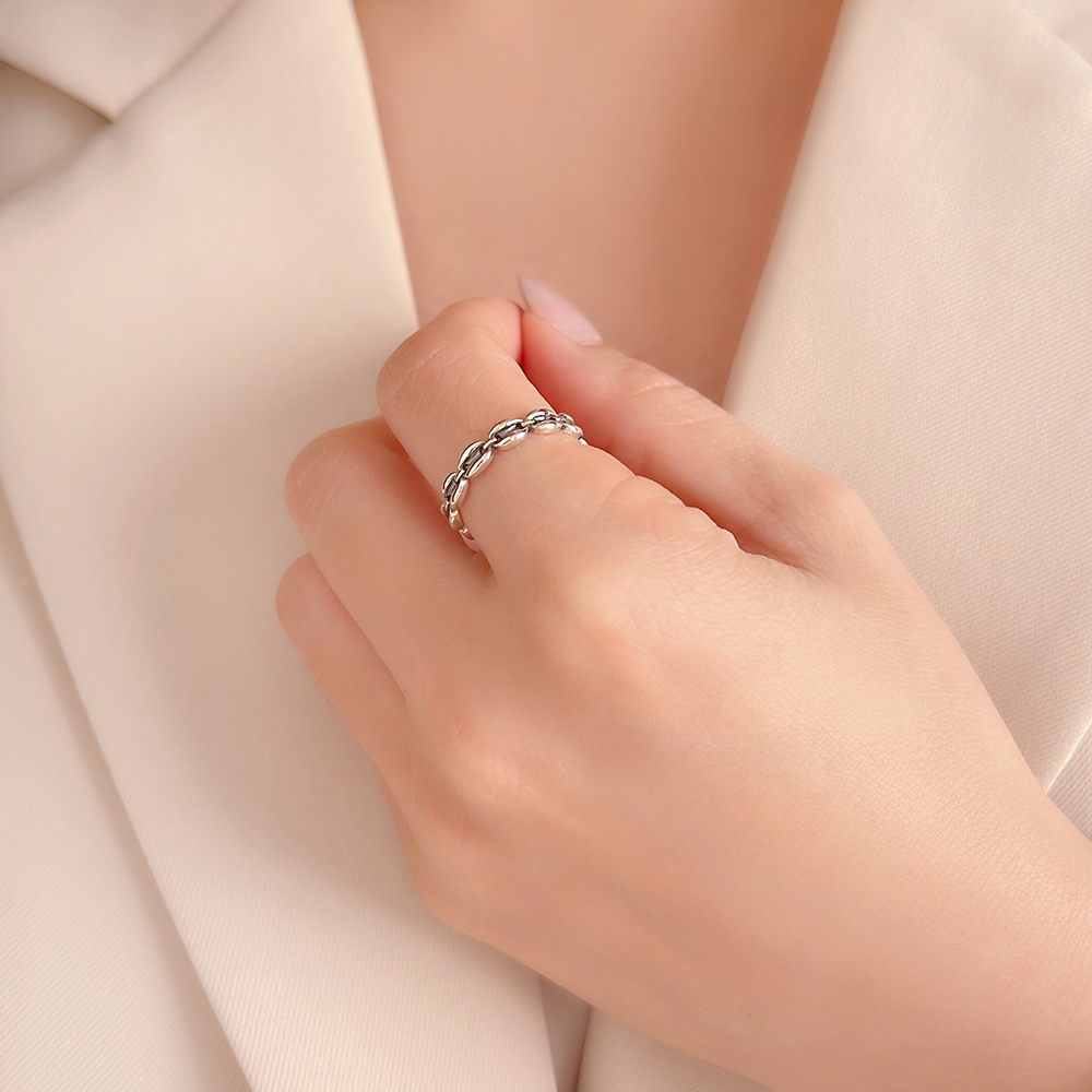 [全純銀.戒指] 咖啡豆 【UME】整隻純銀戒指 洗手可戴 S925純銀戒指/可調戒圍戒指/復古戒指/泰銀色 | 蝦皮購物