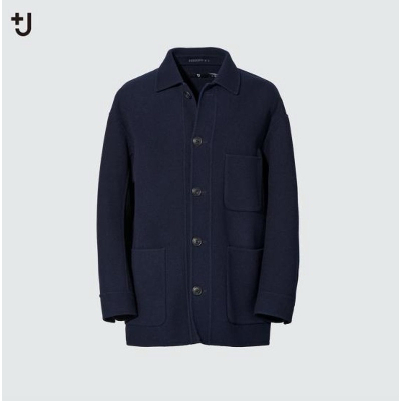 [+J] UNIQLO X JIL SANDER 羊毛混紡寬版襯衫式外套 慵懶XL號 高級感 極簡 短大衣 | 蝦皮購物