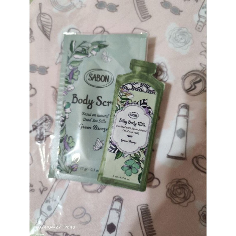 Sabon 最新 微風拂綠 身體磨砂膏15ml+ 絲綢身體乳5ml / 綠玫瑰 身體磨砂膏15ml | 蝦皮購物