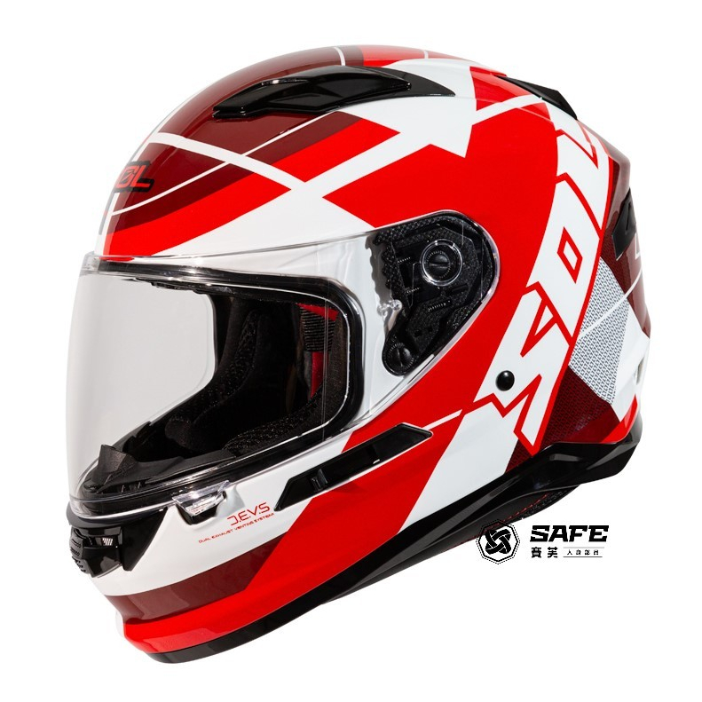 SOL｜SF-6 超視界 全罩安全帽 內藏式太陽鏡片 五件式可拆內襯 加強型眼鏡溝 高強度厚鏡片 金屬雙D扣 內建耳機槽 | 蝦皮購物