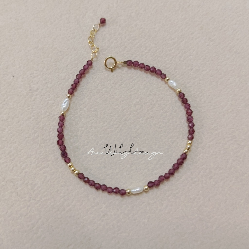 ≡Willa≡藍砂石 石榴石 美國14kgf 扣式手鍊 輕珠寶水晶手鍊 實拍 能量石 可換晶石 女性寶石 聚財 信心 | 蝦皮購物