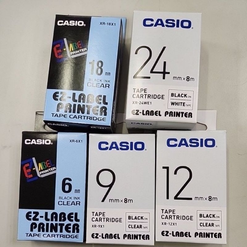 含有發票 CASIO 透明底黑字 原廠 標籤帶 6mm 9mm 12mm 18mm 24mm | 蝦皮購物
