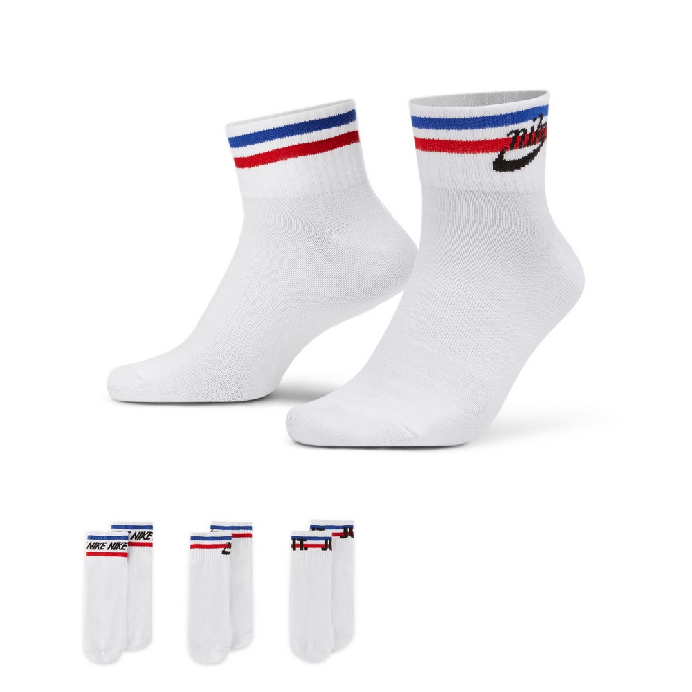 【NIKE】Nike Everyday Essential 3PR 休閒 短襪 紅藍白 襪子 -DX5080100 | 蝦皮購物