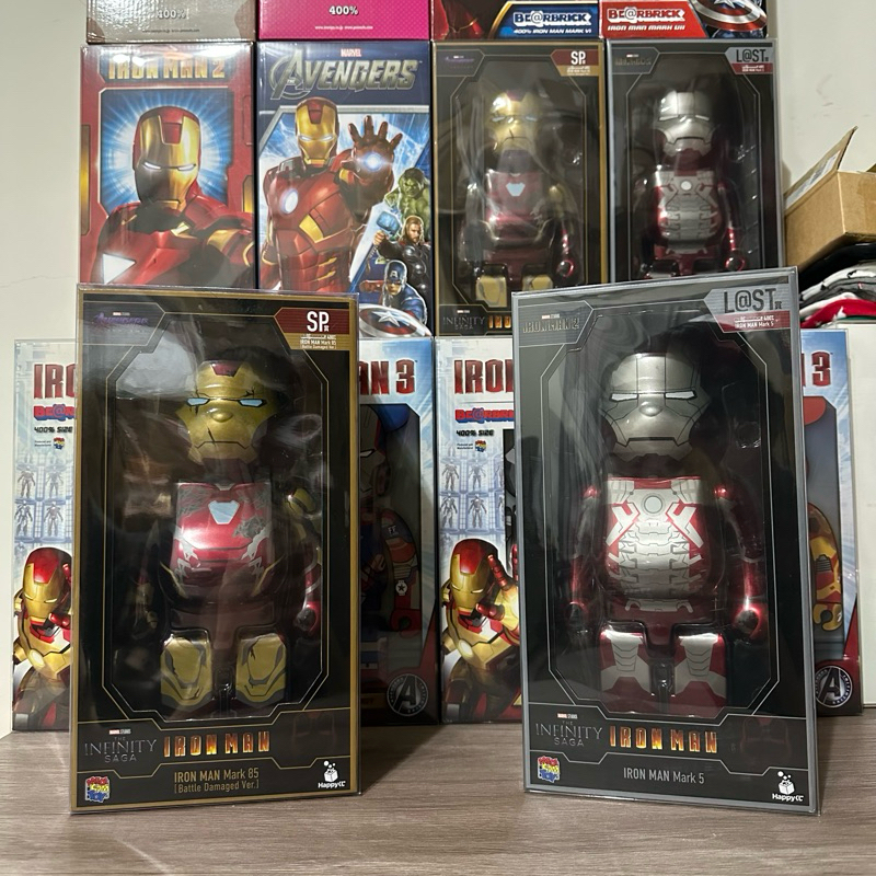 BE@RBRICK IRON MAN mk85戰損 SP賞 mk5 LAST賞 庫柏力克熊 鋼鐵人 Happy賞 | 蝦皮購物