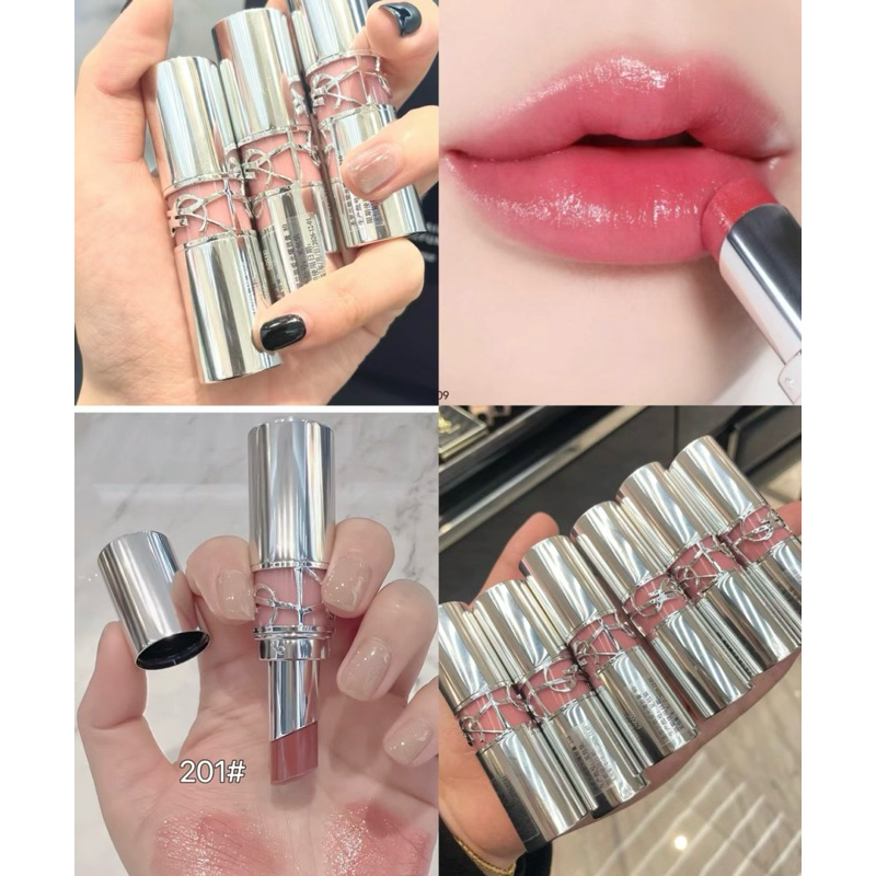 YSL 情挑誘光水唇膏 5B 7B 粉圓管 154 粉銀圓管 唇膏 122 201 聖羅蘭 | 蝦皮購物