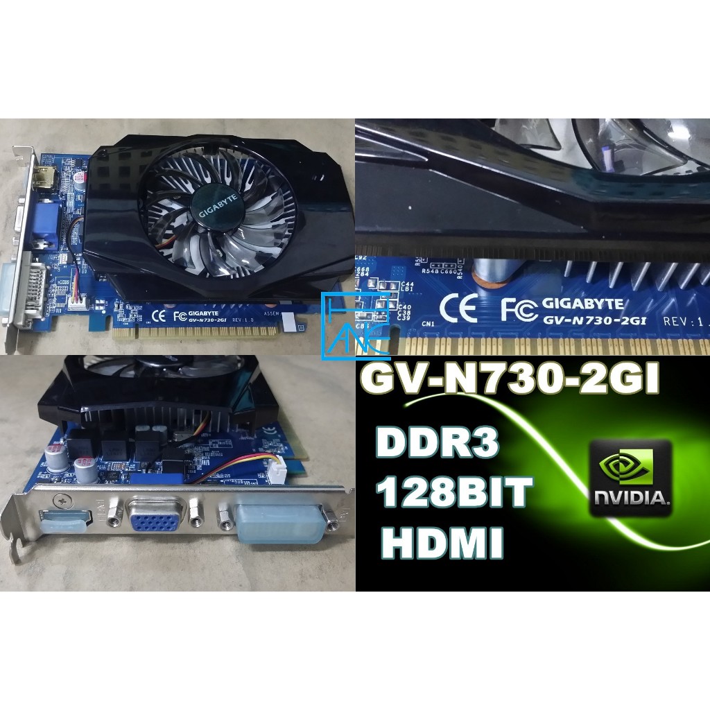 大胖電腦 】技嘉 GV-N730-2GI 顯示卡/HDMI/DDR3/128BIT/保固30天/ | 蝦皮購物