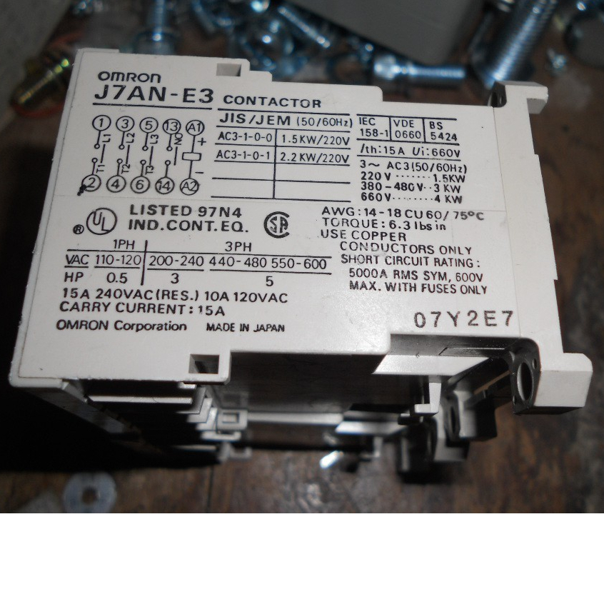 OMRON電磁接觸器J7AN-E9(3A1B)J7AN-E3(4NO) 24VDC過載J7T-E700-1(2-6A) | 蝦皮購物