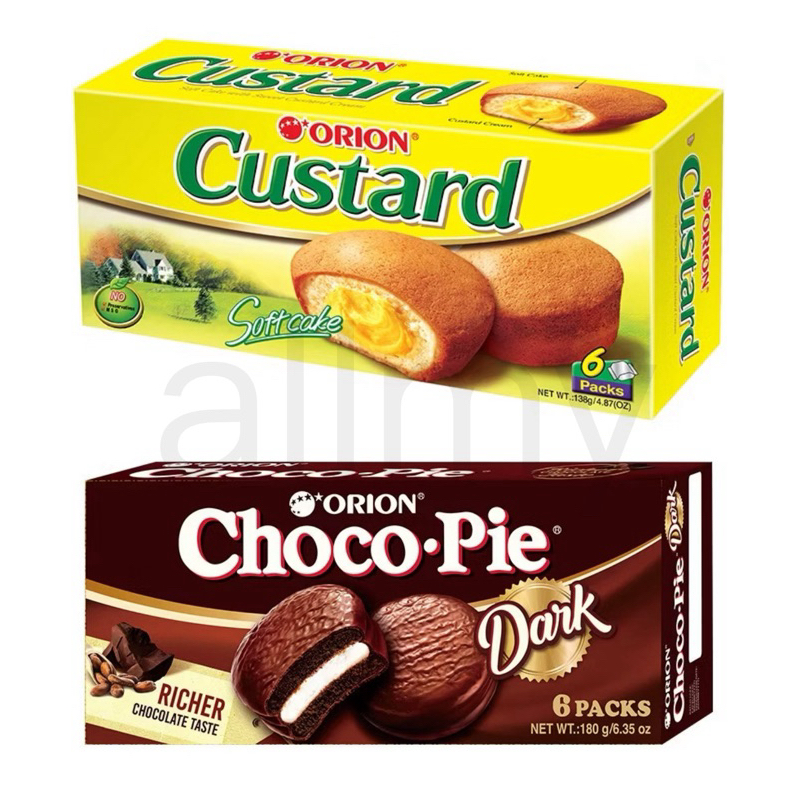 allmy附發票，韓國 ORION 好麗友 黑巧克力派180g/盒( 6顆入）/蛋黃派138g/盒( 6顆入） | 蝦皮購物