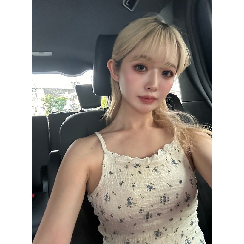 DoReFe | GRL 部分預購 清新小女人 碎花 抓皺 皺褶 彈性 細肩帶 BRA 背心 內搭 小可愛 帶罩杯 平口 | 蝦皮購物