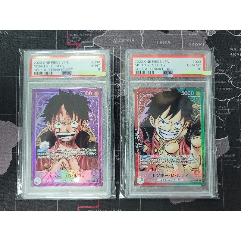 航海王 海賊王 卡片 魯夫 OP01-003 OP05-060 鑑定卡 PSA10&9 大頭 OPCG 領袖卡 領導卡 | 蝦皮購物