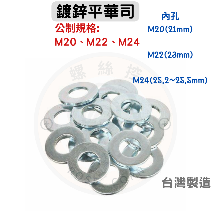 鍍鋅平華司 M4 M5 M6 M8 M10 M12 M14 M16 M18 M20 M22 M24 墊片 公制 | 蝦皮購物