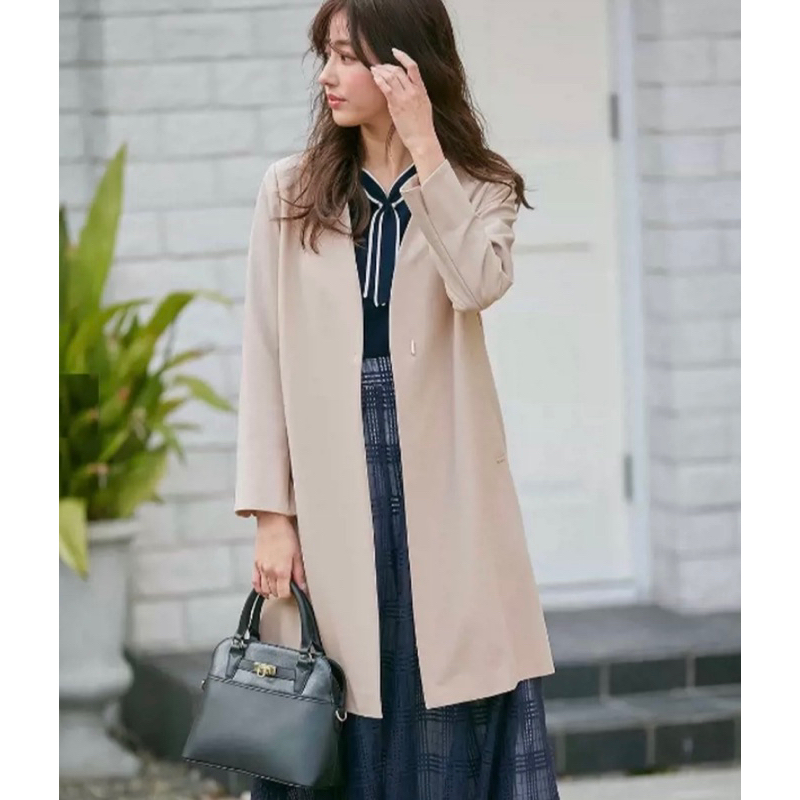 [現貨+預購]日本品牌Anysis.米杏色V領風衣外套.M/L.兩色入.新品上架 | 蝦皮購物