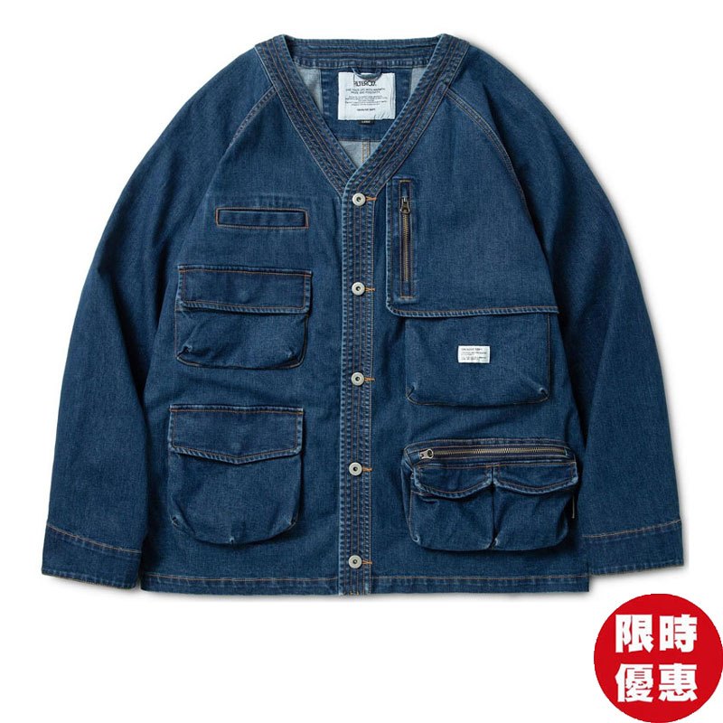 FILTER017 Denim Fishing jacket 水洗丹寧 獵裝外套 (水洗丹寧色) 化學原宿 | 蝦皮購物