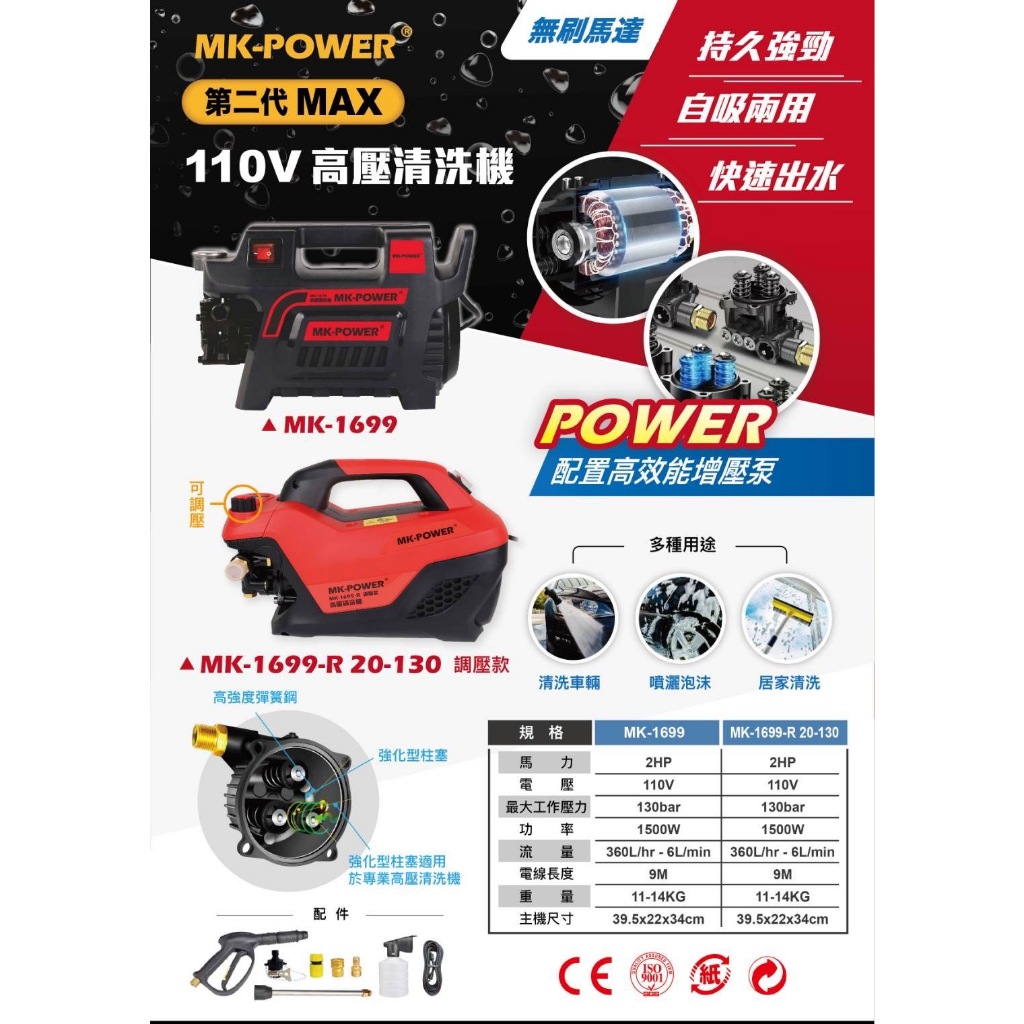 MK-POWER 第二代 MK-1699-R-MAX系列 自吸兩用高壓清洗機 洗車機 洗車機 清洗空調 洗車神器 | 蝦皮購物