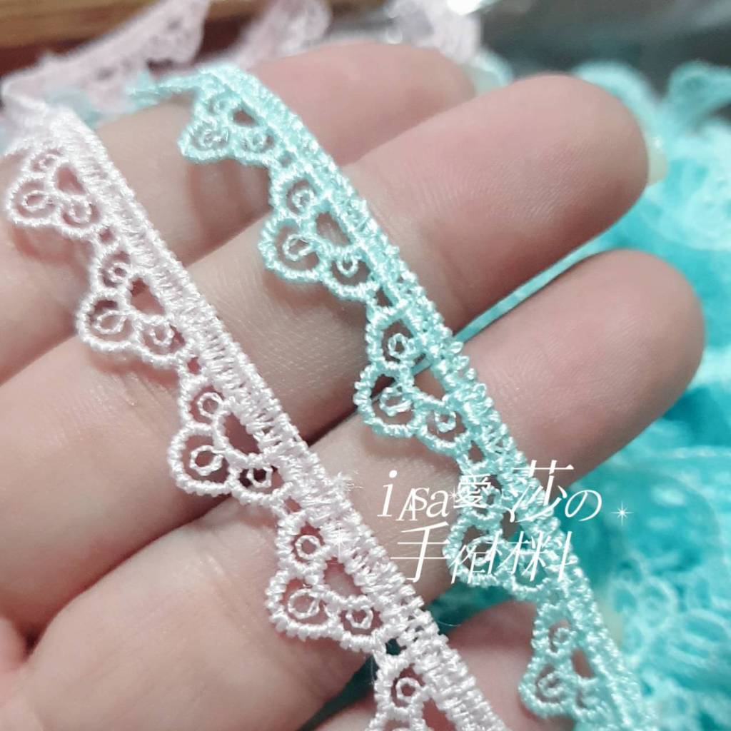 《iAsa愛莎の》手作材料 粉白綠色單(雙)邊水溶蕾絲小花邊diy服裝家居旗袍滾邊裝飾輔料 | 蝦皮購物