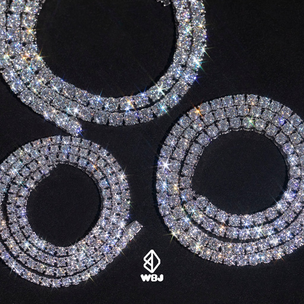 WBJ莫桑鑽系列 3-5mm網球項鍊 925銀鑲嵌進口莫桑鑽 項鍊 情侶手鍊 鑽鍊 | 蝦皮購物