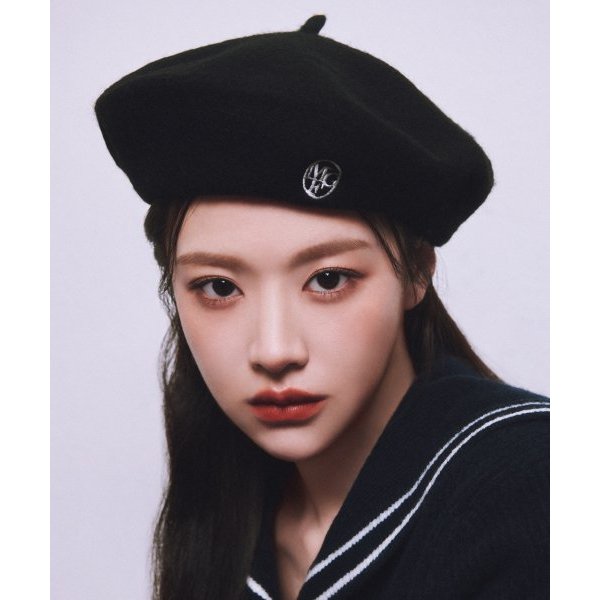 ONECLOUD韓國代購｜現貨MARITHE圓標貝蕾帽CIRCLE LOGO EMBROIDERY WOOL BERET | 蝦皮購物