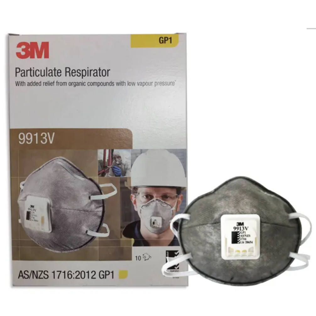【3M 9913V GP1含活性碳拋棄式防塵口罩】🚚現貨速出⚡ 含活性碳粒狀物帶閥防護口罩 頭帶式 10入/盒 | 蝦皮購物
