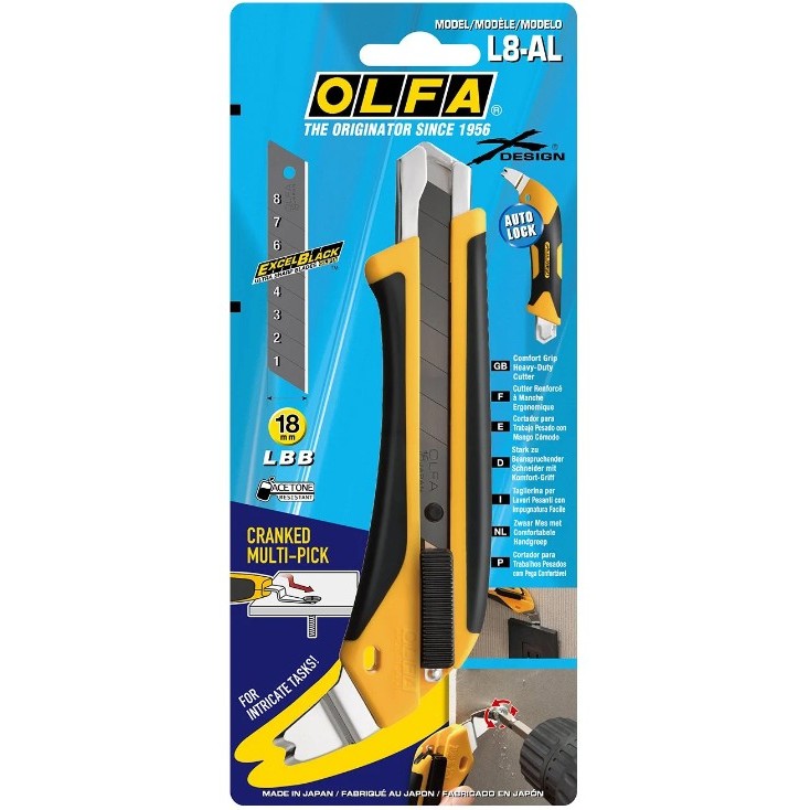 +富福里+ 日本製 OLFA L8-AL 大型 X系列 美工刀 附拔釘器 防滑 多功能 刀尾 舒適握把 自動鎖定 | 蝦皮購物