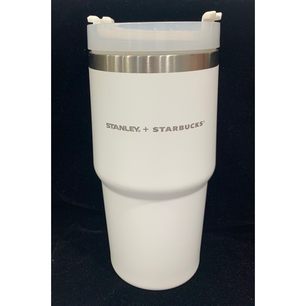 W 美國名牌 STANLEY X STARBUCKS 二手 白色 不鏽鋼 TOGO 冷水杯 20OZ/591C.C. | 蝦皮購物