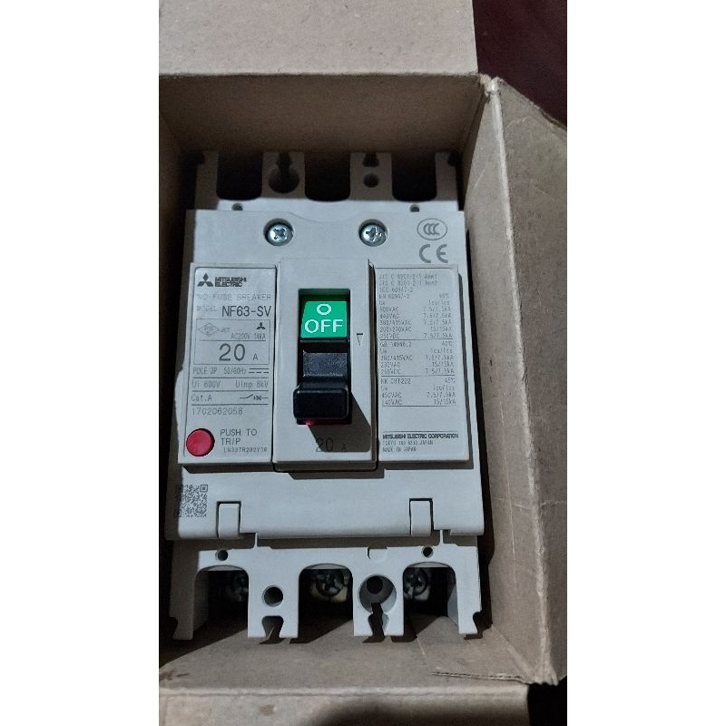 三菱 無熔絲斷路器 NF63-SV 3P 20A | 蝦皮購物