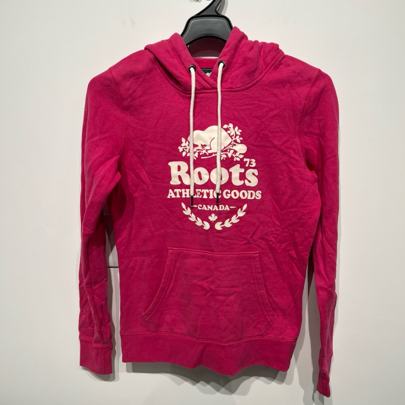老麥嚴選 Roots 長袖連帽T恤/帽T 粉紅色 二手 女XS號 CL0908 | 蝦皮購物