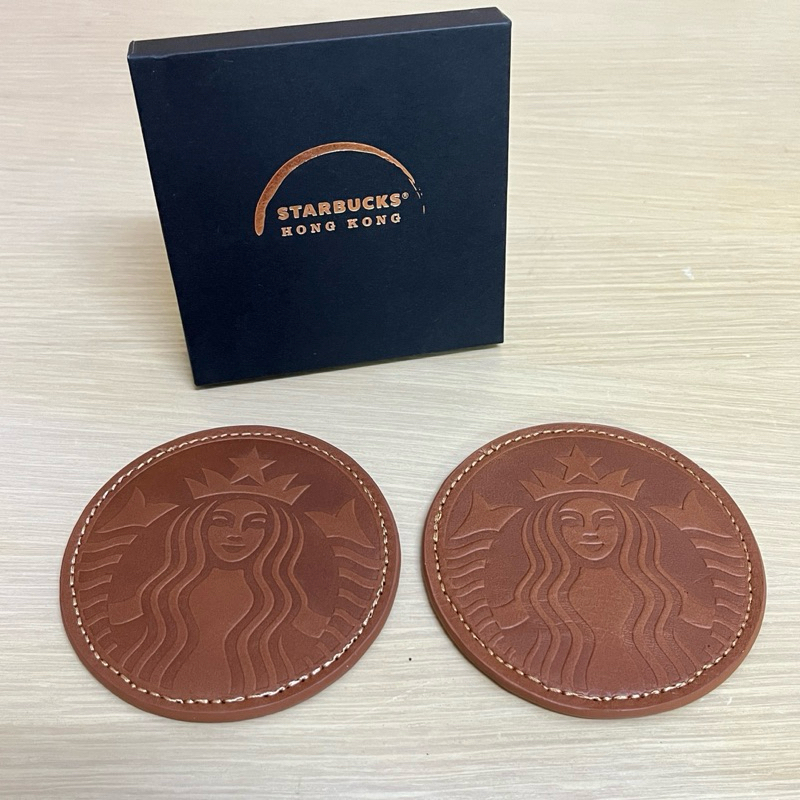 香港星巴克 杯墊 皮革杯墊 一組兩個 | 蝦皮購物