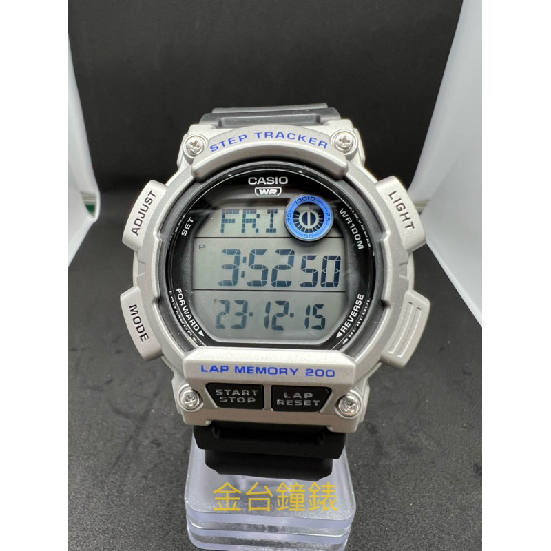 【金台鐘錶】CASIO 卡西歐 WS-2100H-1A2健行跑步專用 計步運動電子錶 (黑x銀) 100 米防水 | 蝦皮購物