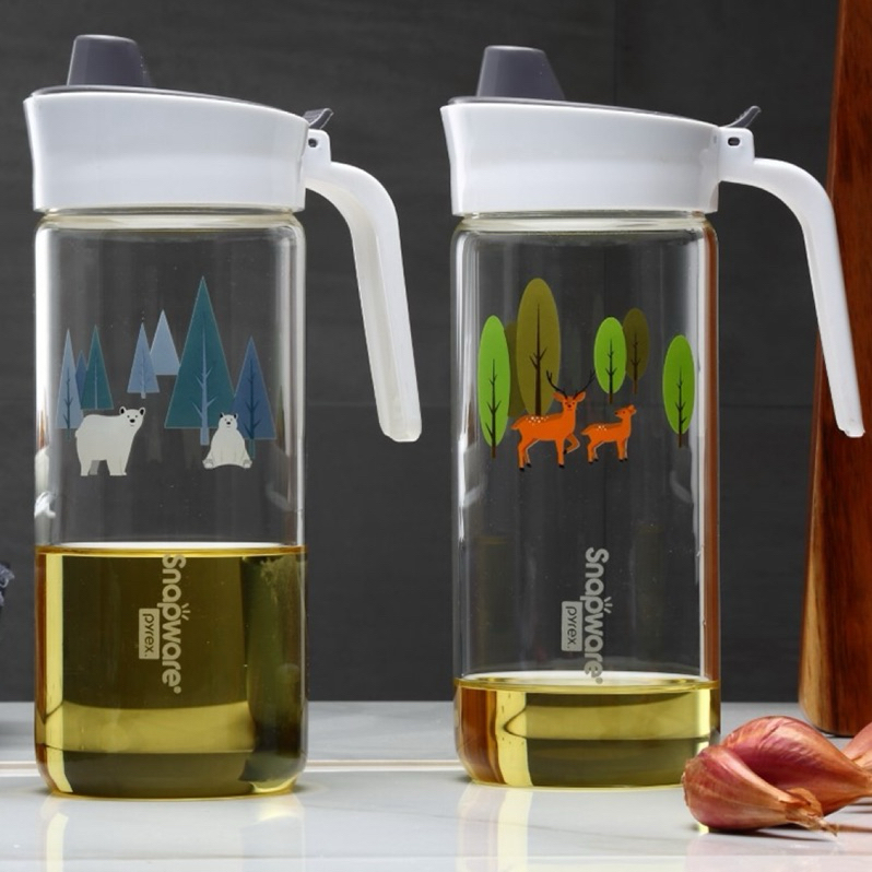 原價490康寧耐熱玻璃油壺830ML 冬夜森林 插畫聯名款 康寧餐具Snapware全新 新莊可自取 | 蝦皮購物