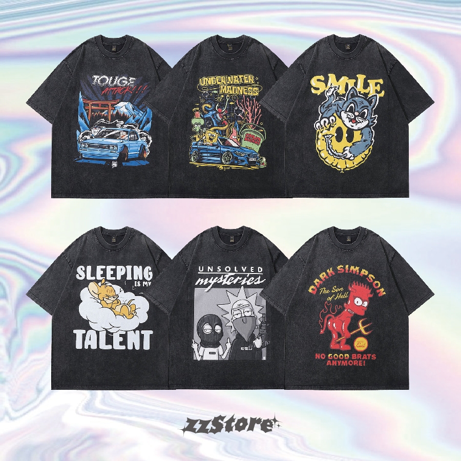 [ zzStore ] 【部份現貨】瑞克與莫蒂 短袖 辛普森 純棉 水洗T 寬鬆 OVERSIZE 落肩 嘻哈美式 街頭 | 蝦皮購物