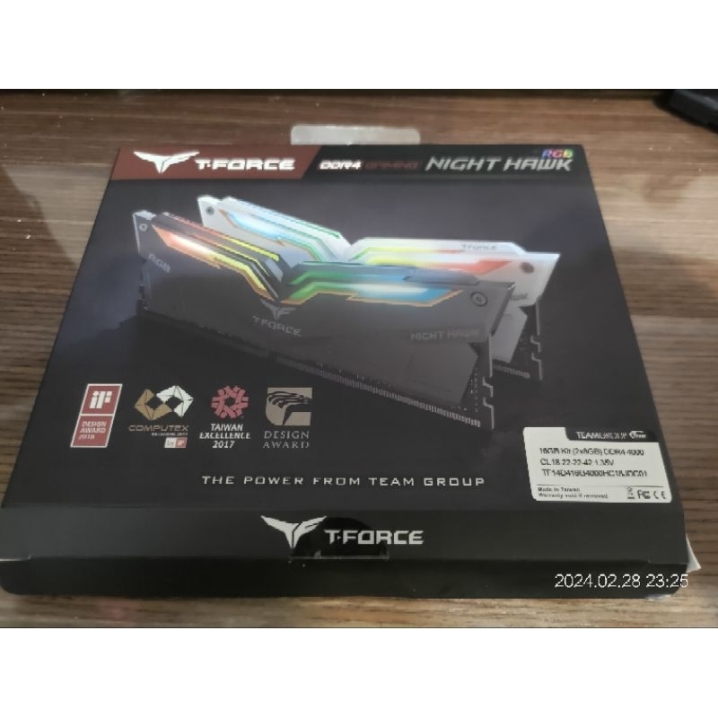 TEAM十銓 NIGHT HAWK DDR4 4000 16GB(8Gx2) CL18 RGB 桌上型超頻記憶體(黑) | 蝦皮購物