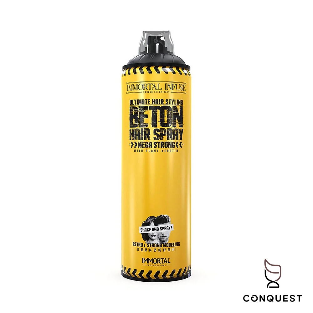 【CONQUEST】Immortal Infuse Beton Mega Strong Hair Spray 極限定型液 | 蝦皮購物