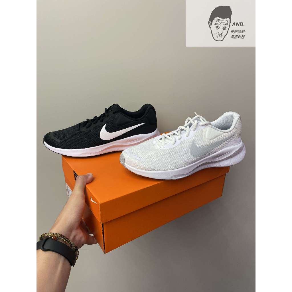 【AND.】NIKE REVOLUTION 7 訓練 運動 舒適 慢跑鞋 男款 白/黑 FB2207-100/001名 | 蝦皮購物