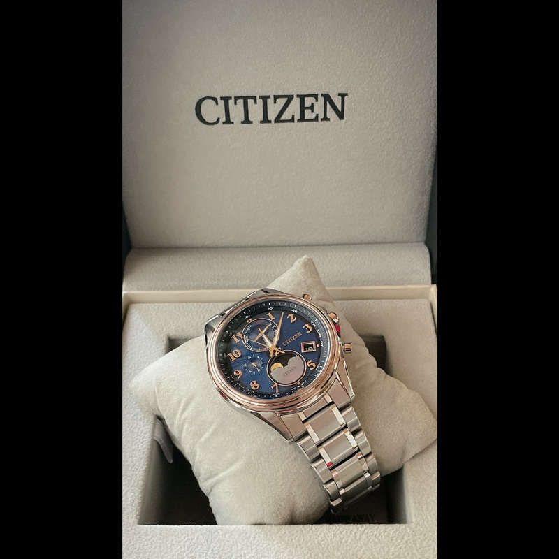 CITIZEN 星辰 EXCEED BY1026-65L 月相顯示 光動能 電波男女錶 超級鈦金屬 藍寶石鏡面 | 蝦皮購物