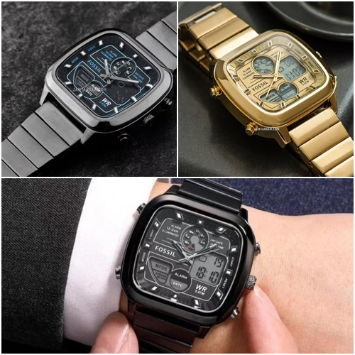 FOSSIL 復古風格雙顯 科技感 電子錶 石英錶 男錶 42MM 【 Nap Tainan 】 | 蝦皮購物
