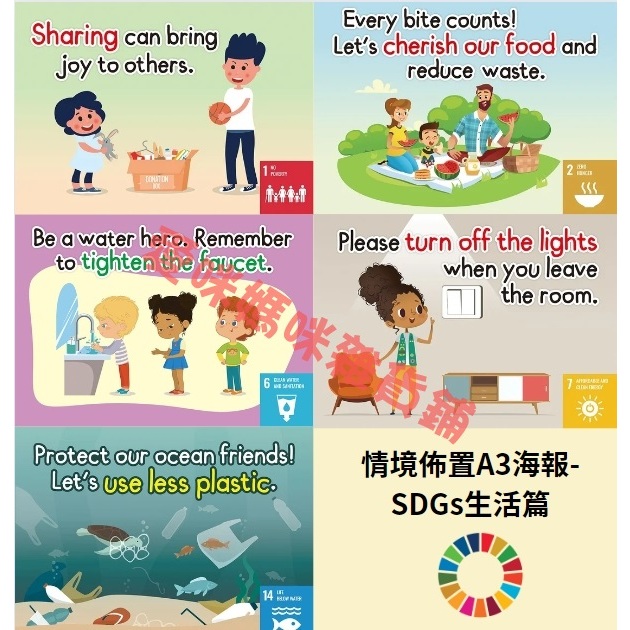 情境佈置A3海報-SDGs生活篇+SDGs成長篇+SDGs社會篇+SDGs環境篇(可分售) | 蝦皮購物
