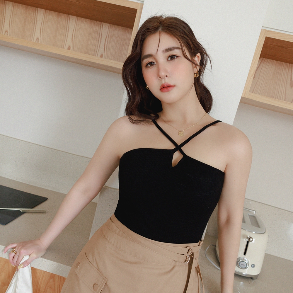 AIR SPACE PLUS 2WAY前後穿交叉鏤空羅紋背心(附胸墊)(黑/白) 女裝 現貨 大尺碼 中大尺碼 | 蝦皮購物