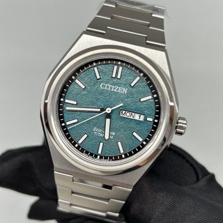 CITIZEN 星辰錶 AW0130-85X 歐洲限定 光動能 39mm 墨綠面盤 鈦金屬 一體式錶帶 男錶女錶 | 蝦皮購物