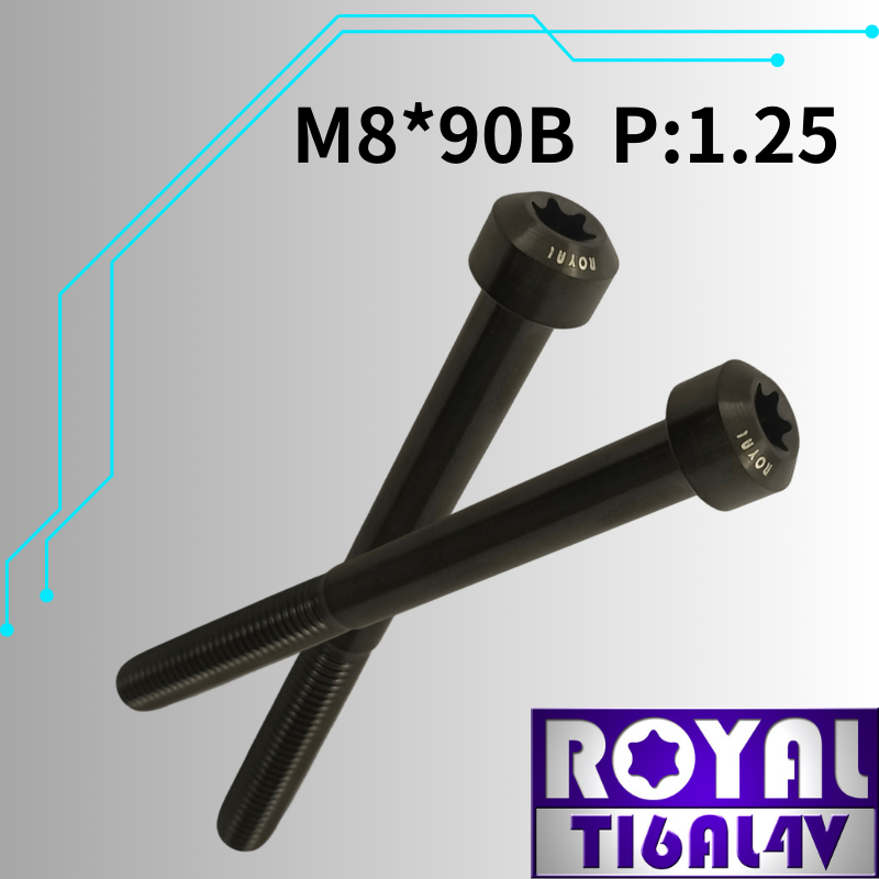 【瘋螺絲】ROYAL 鈦合金螺絲★ M8*90B P:1.25 錐形螺絲★64鈦/鈦合金螺絲★ 出貨附發票 ★帝王黑 | 蝦皮購物