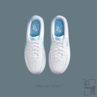 NIKE AIR FORCE 1 LV8 白 天空藍 藍勾 大童 FV5948-107【Insane-21】 | 蝦皮購物