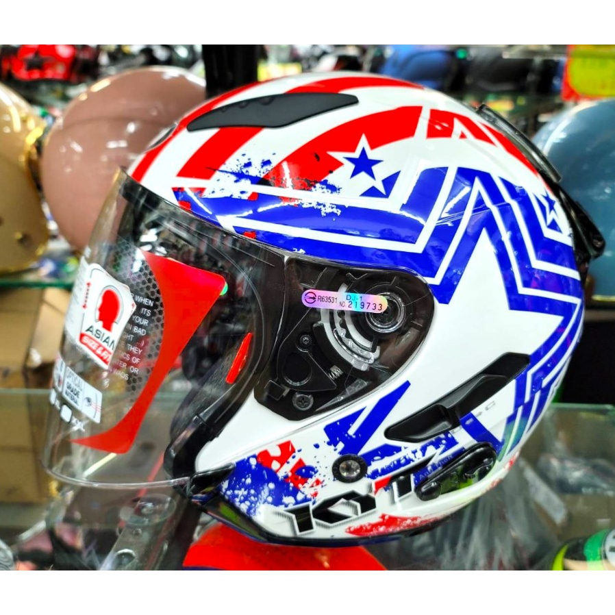 [現貨 尺寸齊] KYT DJ #S2 白 亮面 彩繪 3/4帽 安全帽 雙鏡片 排扣 #S 2 「米思特AA騎士用品」 | 蝦皮購物