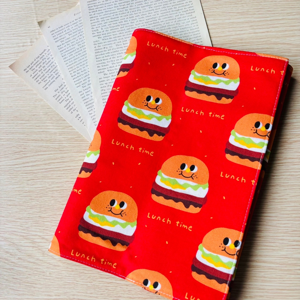 【一期一會】漢堡 手作可調式書衣 A5 25K B6 32K A6 50K 手帳 手札 書衣 書套 布書衣 媽媽手冊 | 蝦皮購物