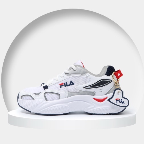 2024 FILA HEART 女復古老爹鞋 慢跑鞋 休閒運動鞋 -白/紅/藍 (5-J919Y-123) | 蝦皮購物