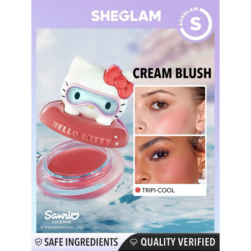 SHEGLAM HELLO KITTY coastal charm cream blush perona 可愛 腮紅 | 蝦皮購物