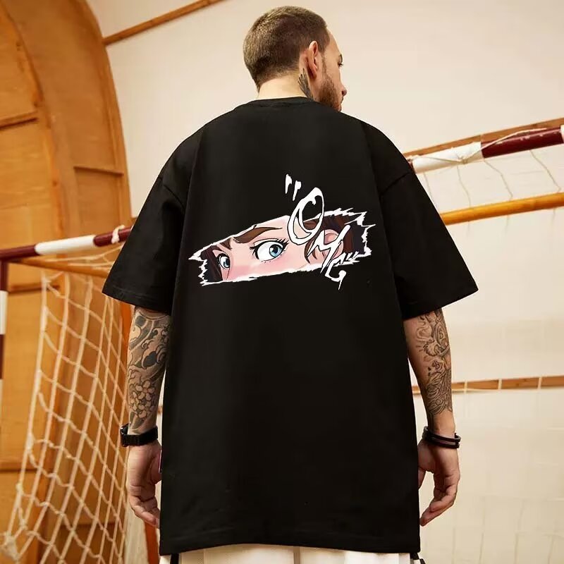 現貨(M-8XL)夏季動漫日韓印花短袖T恤 INS風 寬鬆 加大碼T恤 短袖T恤 Oversized男士T恤 | 蝦皮購物